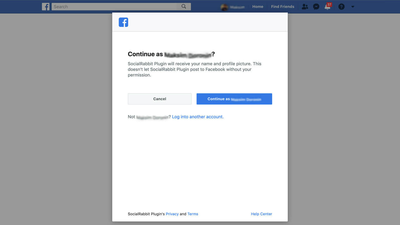 Facebook authorization For WordPress - Social Rabbit Plugin